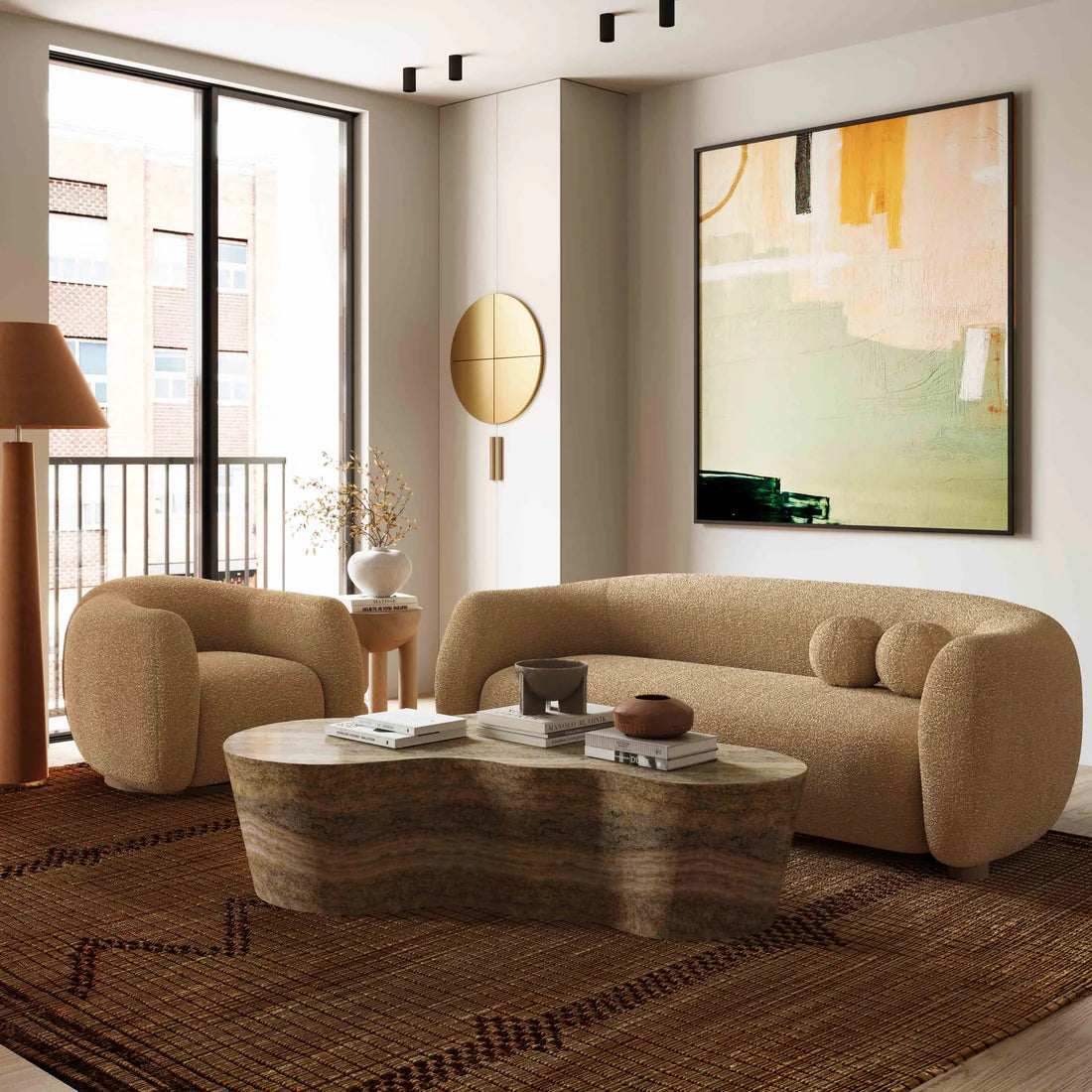 Judy 80” Boucle sofa – Stool & Deco